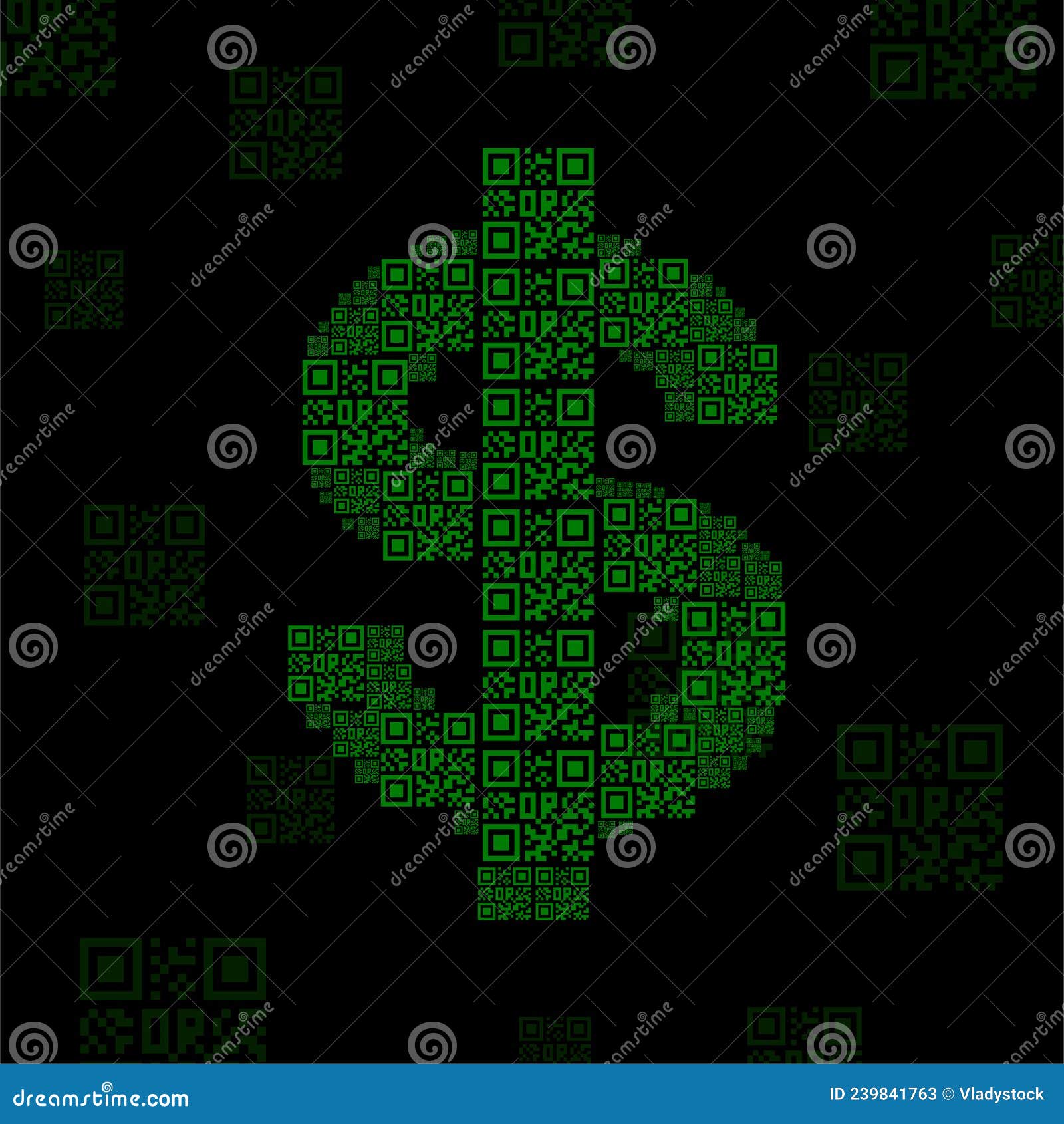 Abstract Dollar Sign of Qr Code Stock Vector - Illustration of rich ...