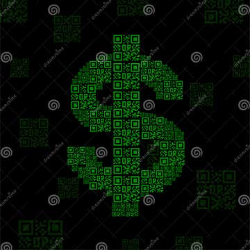 Abstract Dollar Sign of Qr Code Stock Vector - Illustration of rich ...