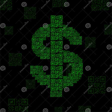 Abstract Dollar Sign of Qr Code Stock Vector - Illustration of rich ...