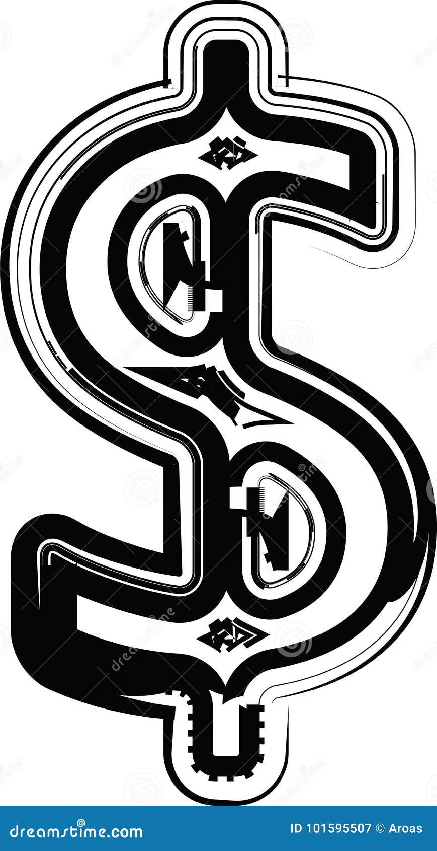 Abstract Dollar sign stock vector. Illustration of american - 101595507