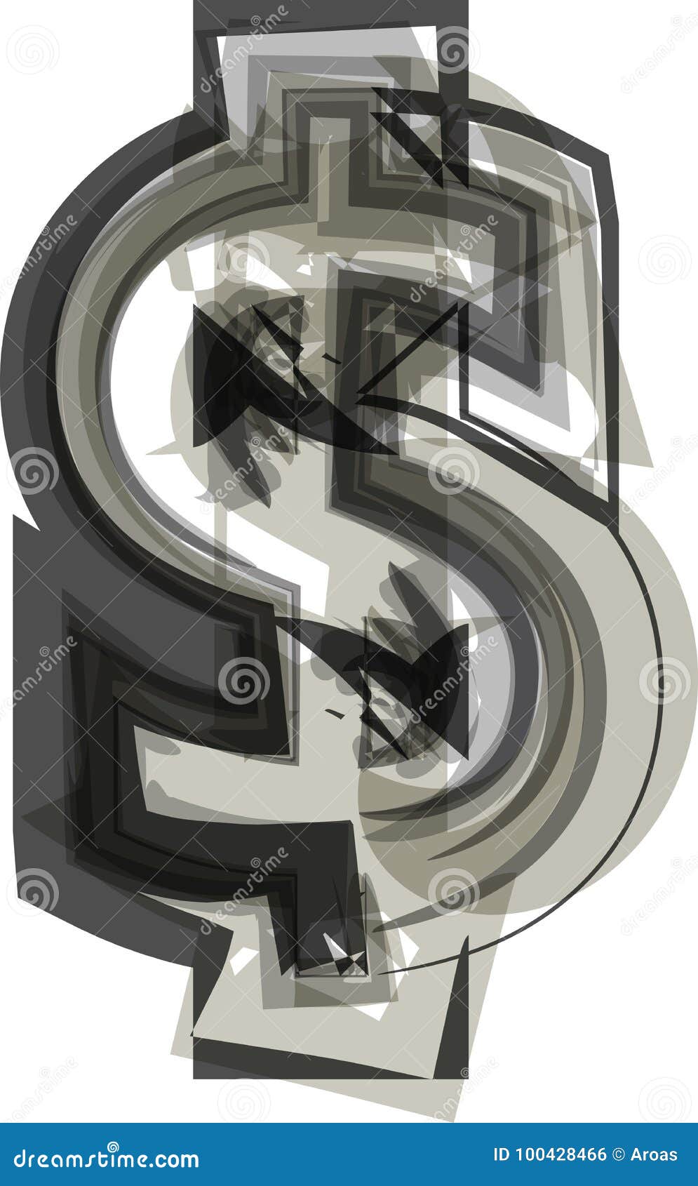 Abstract dollar Symbol stock vector. Illustration of amount - 100428466