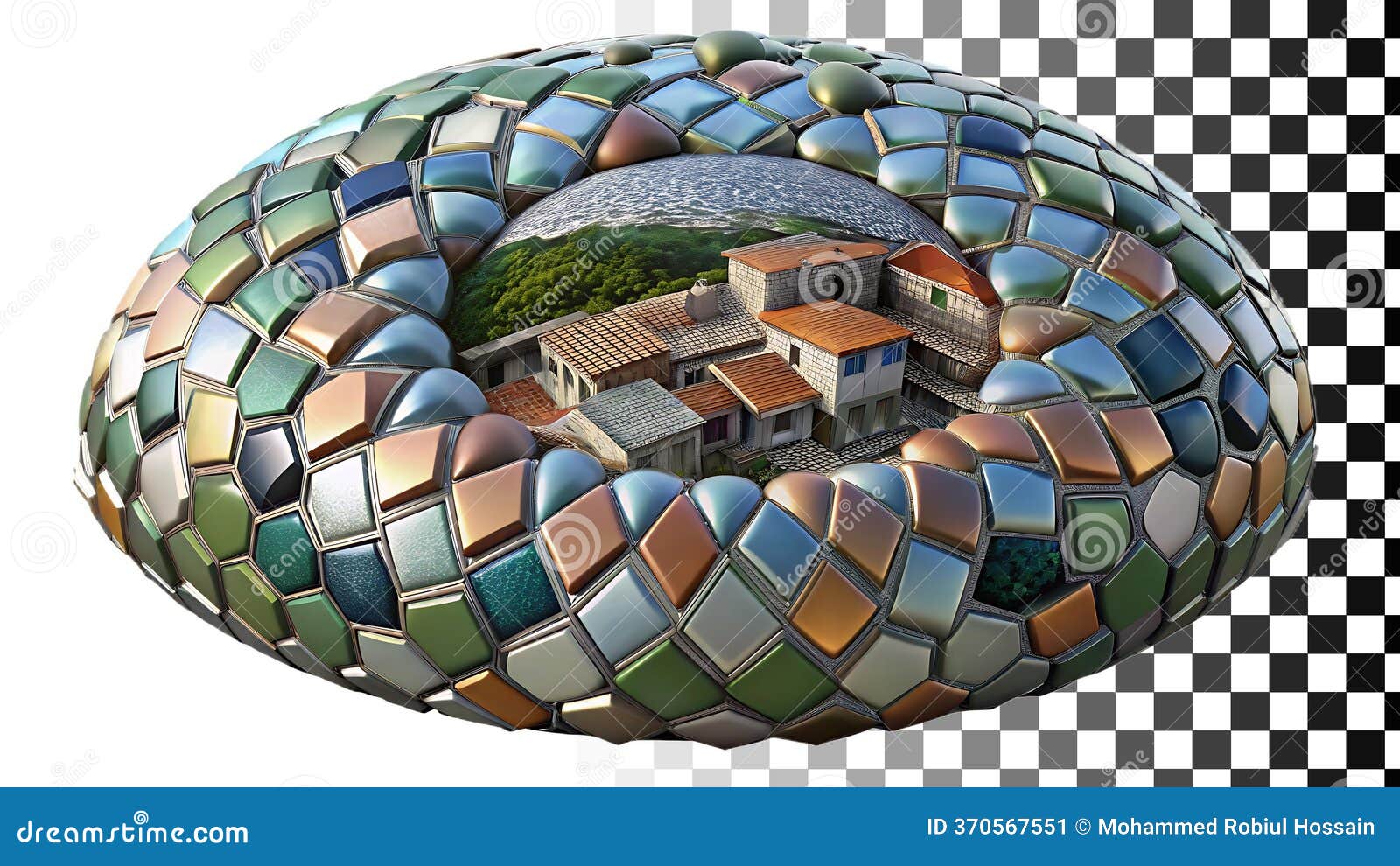 Domed Transparent Habitation Module On The Planet Mars With Astronauts ...