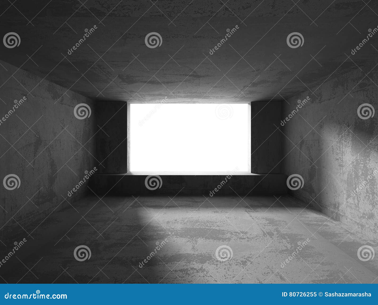 Abstract Donker Concreet Leeg Ruimtebinnenland Stock Illustratie ...