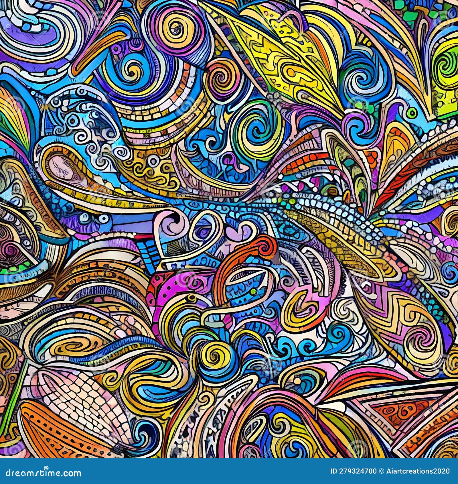 1402 Abstract Doodle Art: a Creative and Expressive Background ...