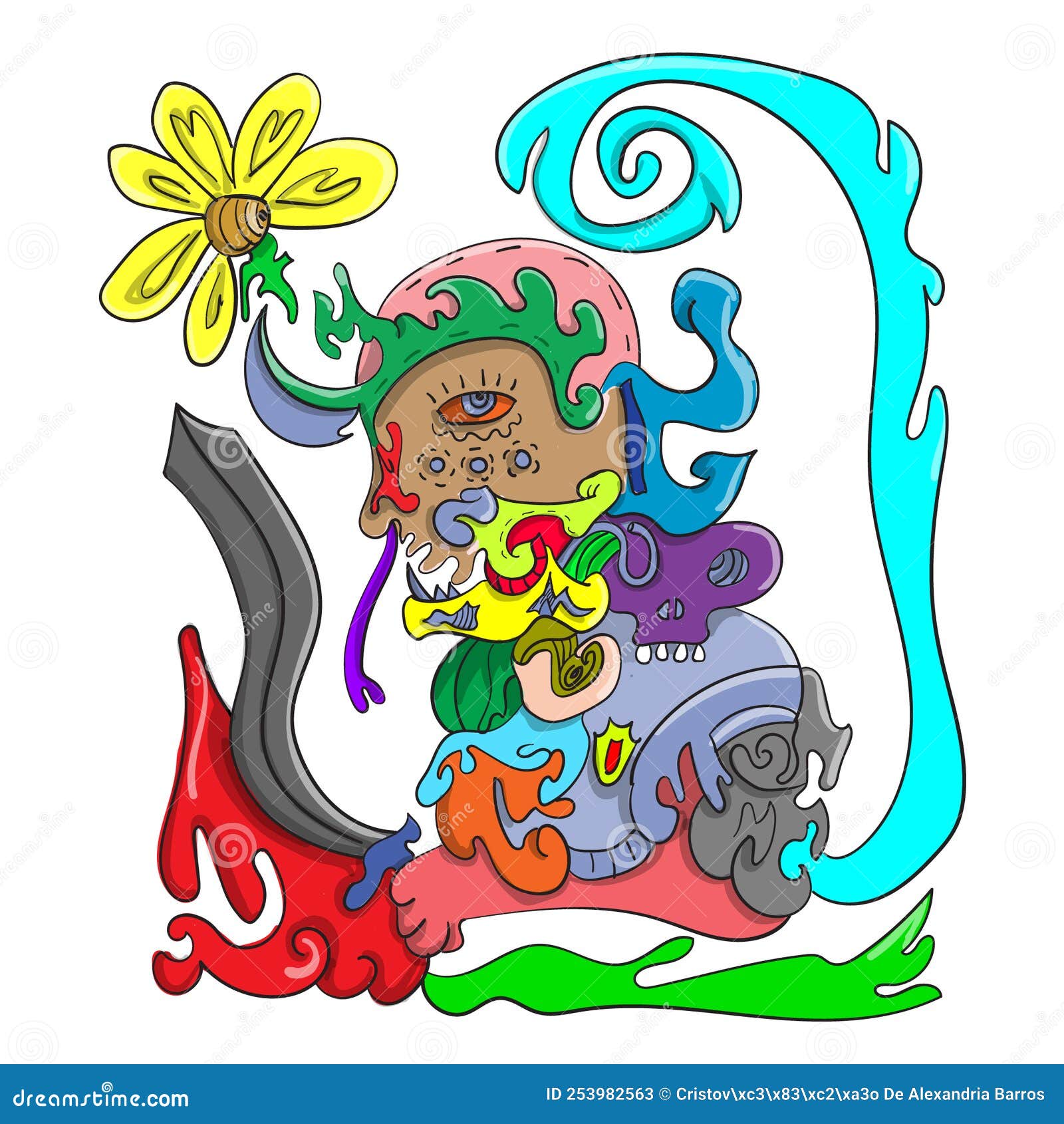 Abstract Doodle Background in Handdrawn Style Stock Illustration ...