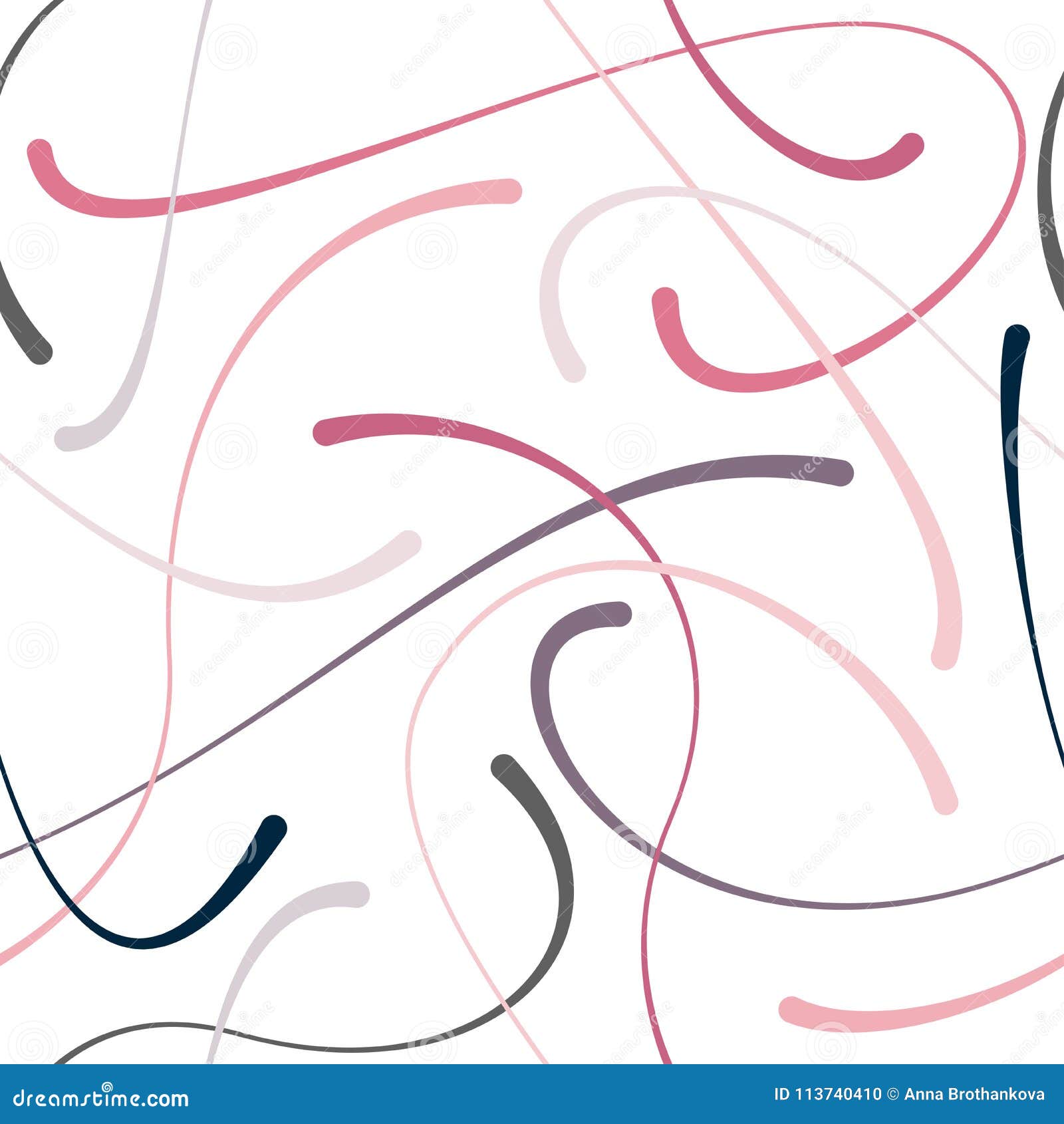 Blob Doodle Curves Vector Seamless Pattern, Stock Vector - Illustration ...