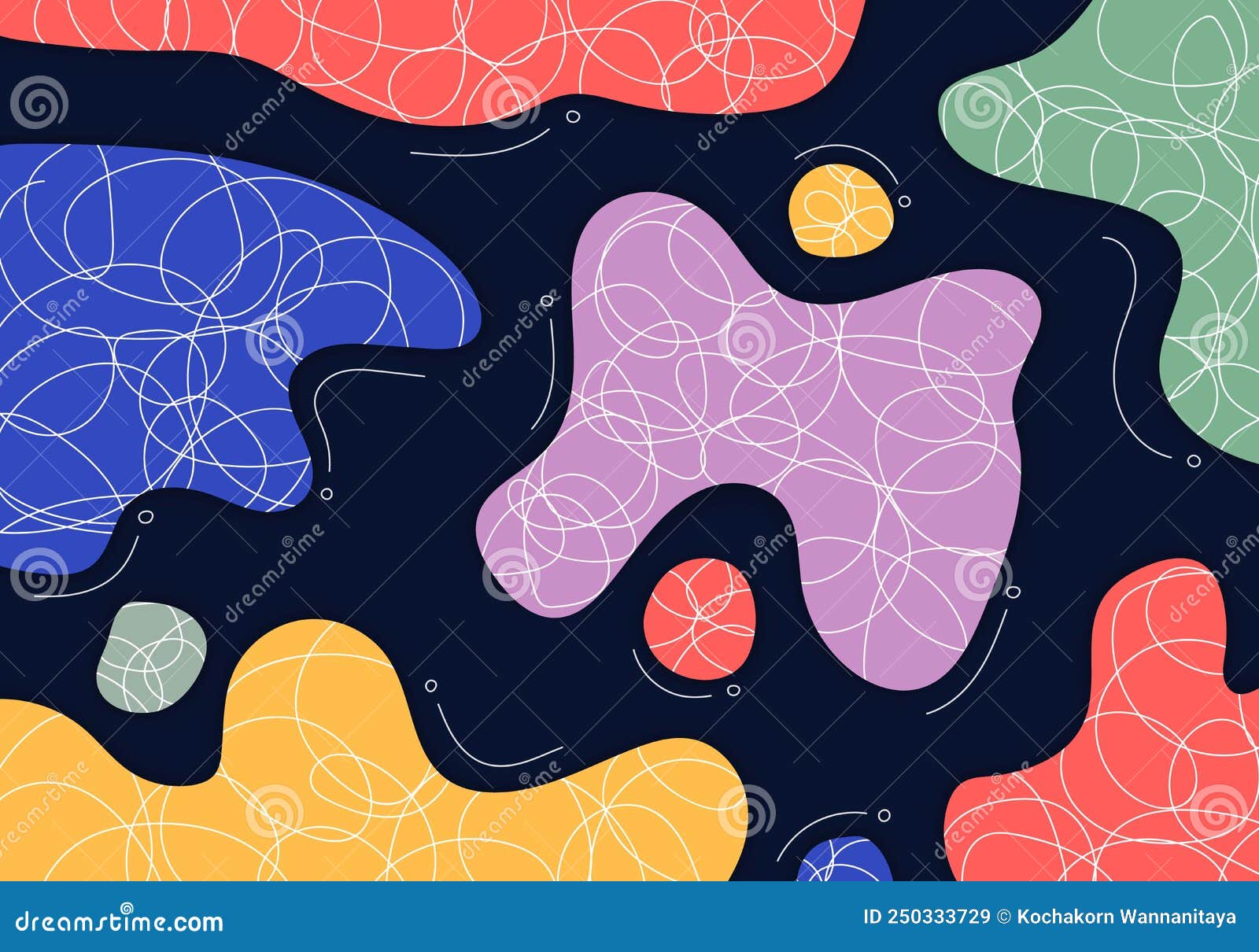 Abstract Doodle Colorful Template Design Decorative. Overlapping Style ...