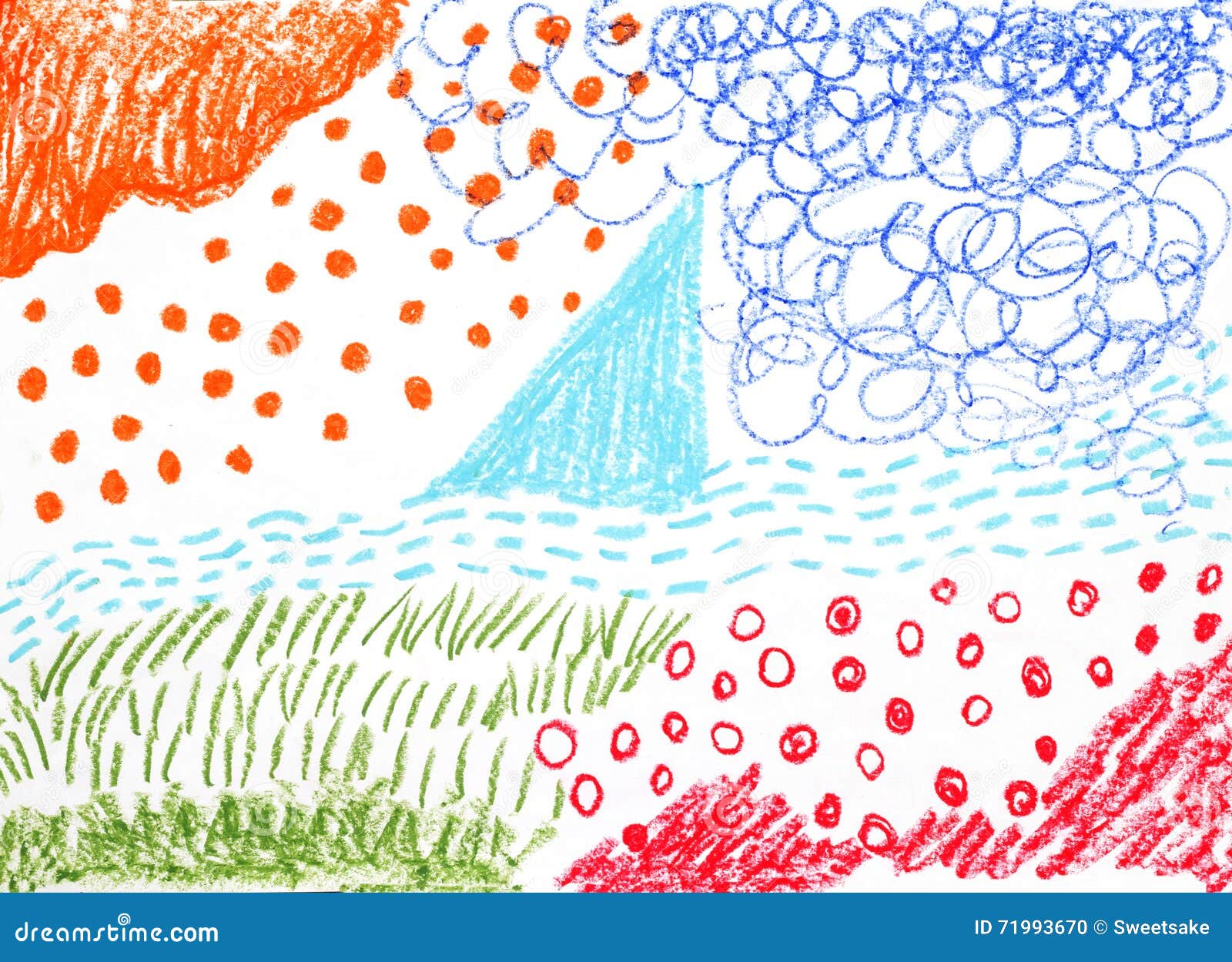 Abstract Doodle Crayon Painted Texture Background Stock Illustration ...