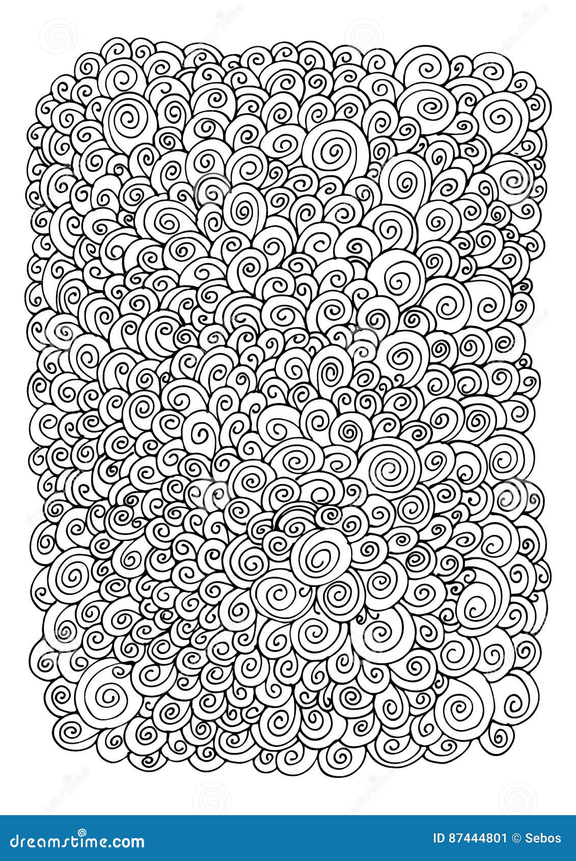 Abstract Doodle Curly Pattern. Hand Drawing Vector Illustration Stock ...