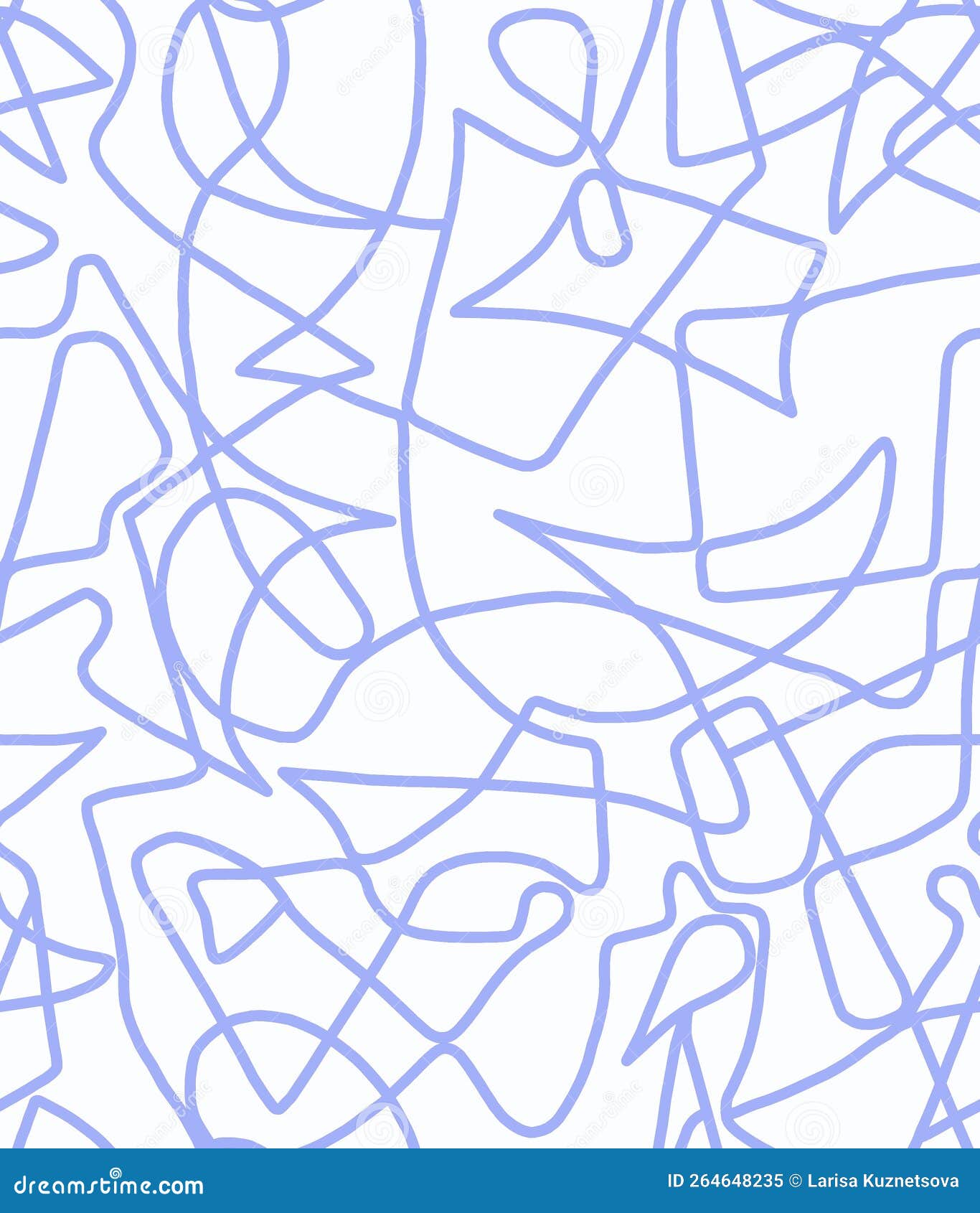 Abstract Doodle Drawing with Blue Lines on a White Background Stock ...