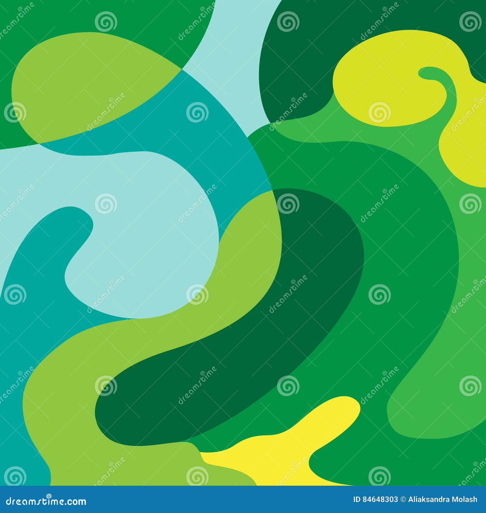Abstract Doodle Green Composition Background Stock Vector ...