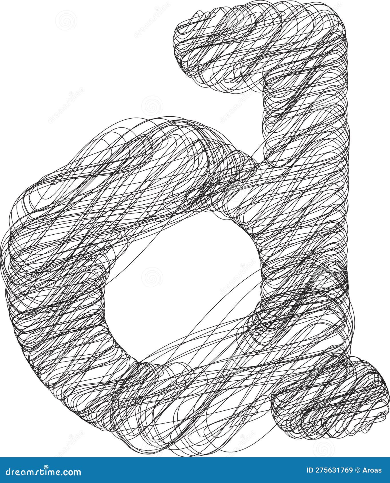 Abstract Doodle Letter d stock vector. Illustration of letter - 275631769