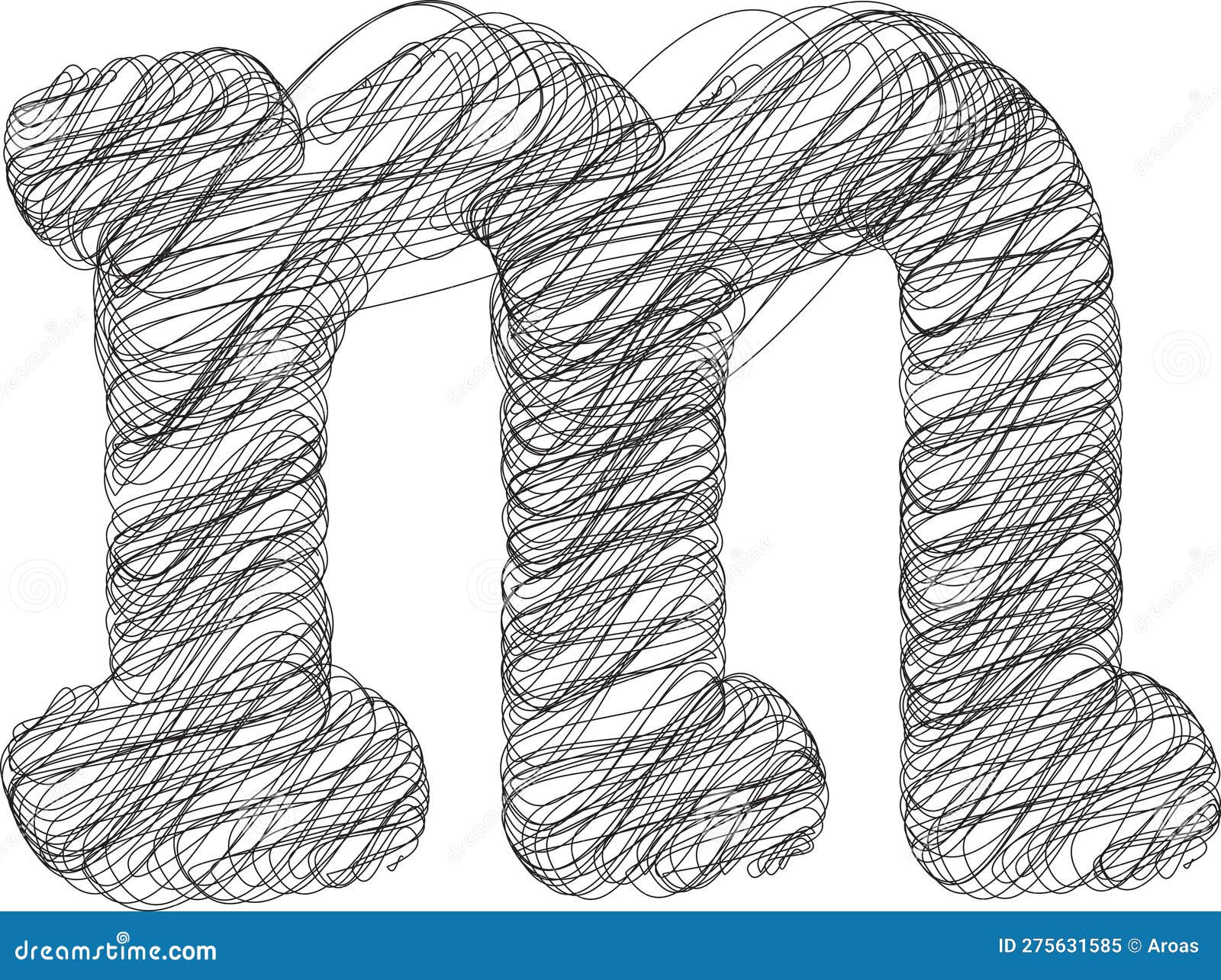 Abstract Doodle Letter m stock vector. Illustration of texture - 275631585