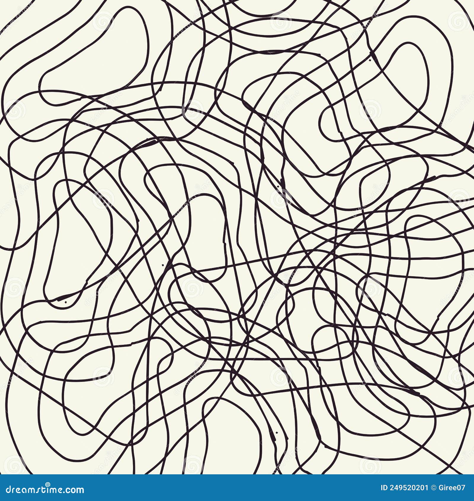 Abstract Doodle Lines Seamless Curve Pattern Stock Illustration ...
