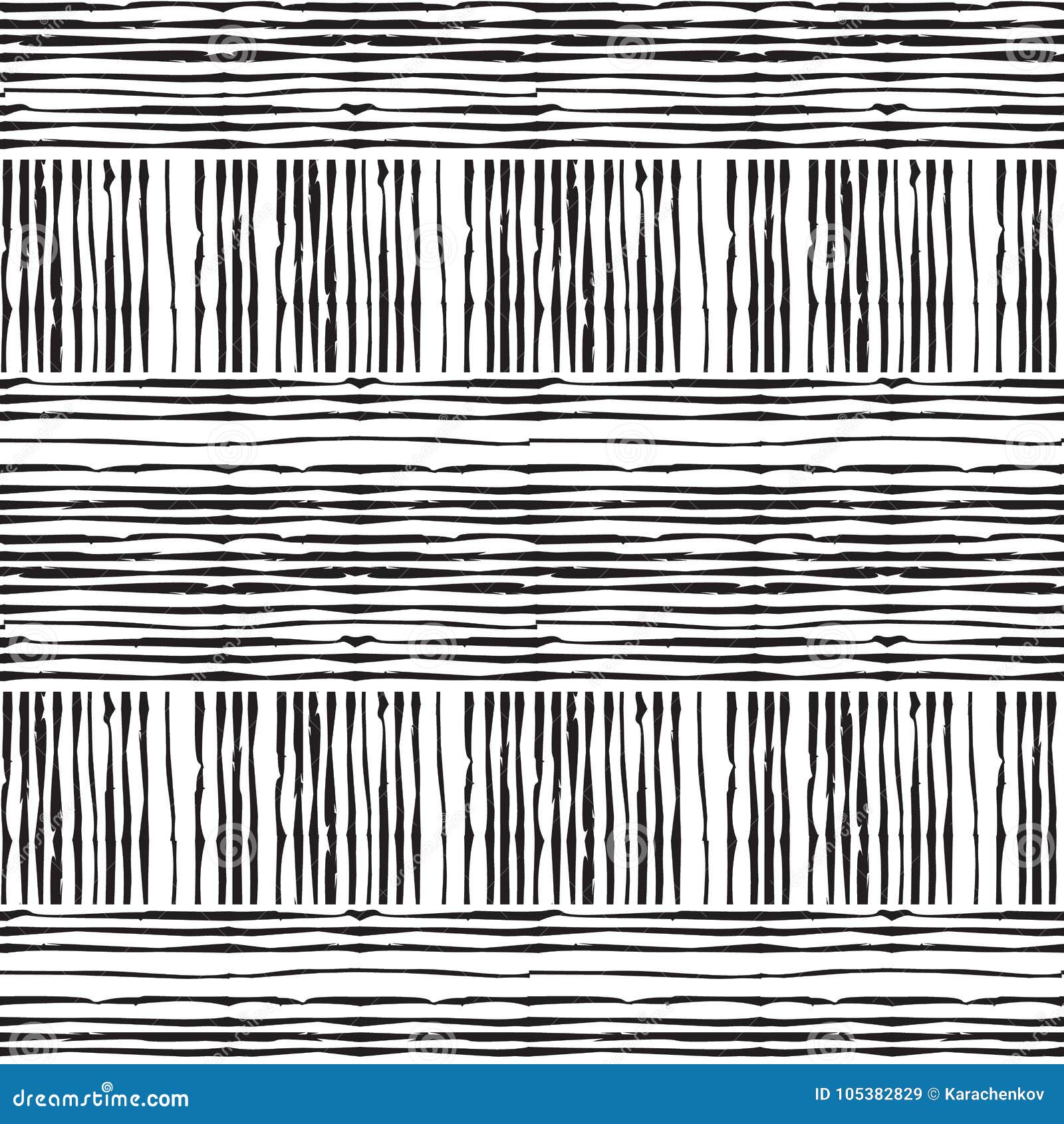 Abstract Doodle Monochrome Line Seamless Pattern Stock Vector ...