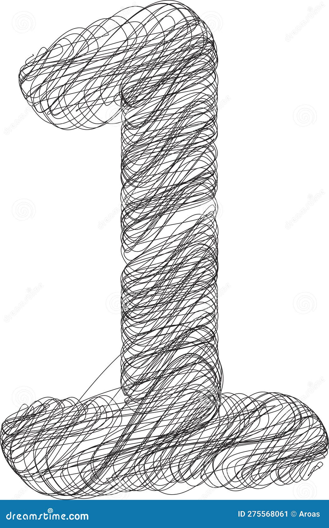 Abstract Doodle Number 1 stock vector. Illustration of texture - 275568061