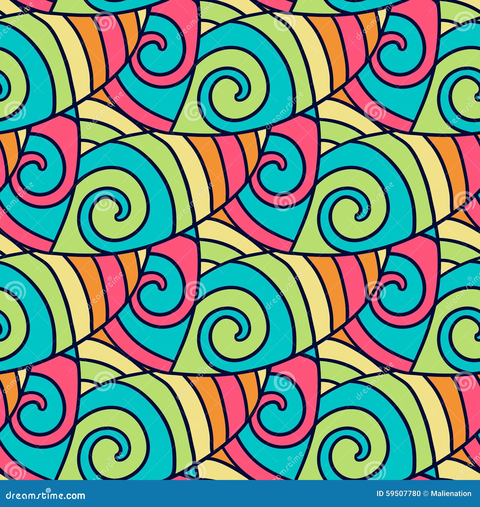 Abstract Doodle Pattern. Colorful Wavy Background. Vector. Stock Vector ...