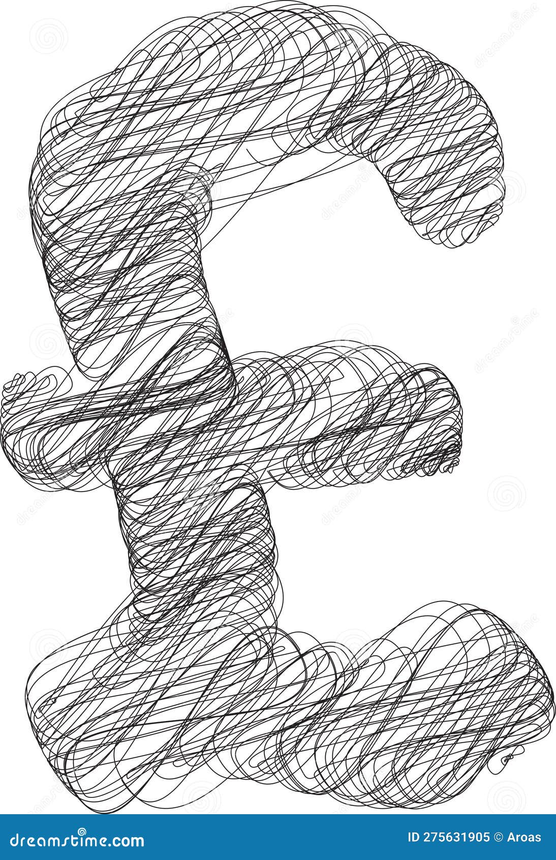 Abstract Doodle Pound Symbol Stock Vector - Illustration of success ...