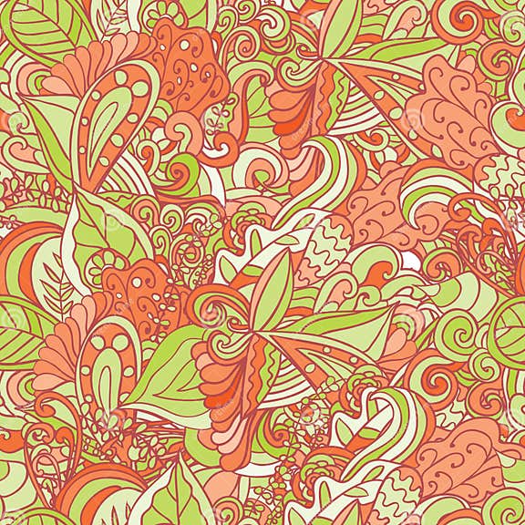 Abstract Doodle Seamless Pattern Stock Vector Illustration Of Doodle