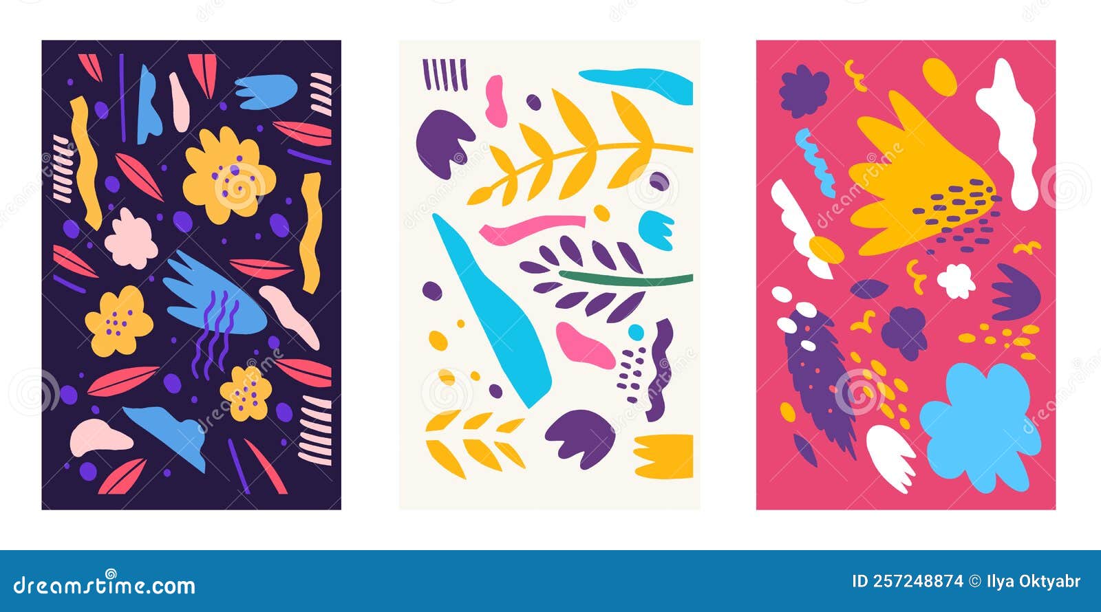 Abstract Doodle Shapes Elements. Hand Drawn Art Objects in Poster Stock ...