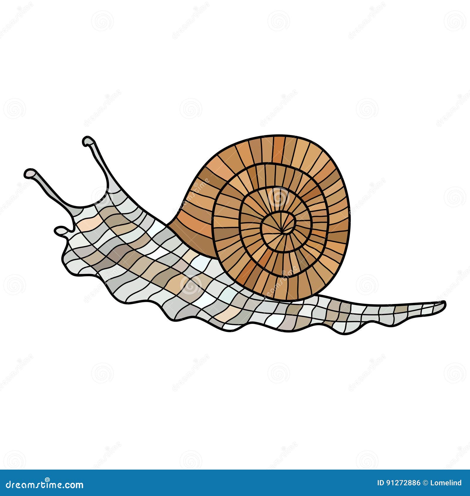 Abstract doodle snail stock illustration. Illustration of simplicity ...