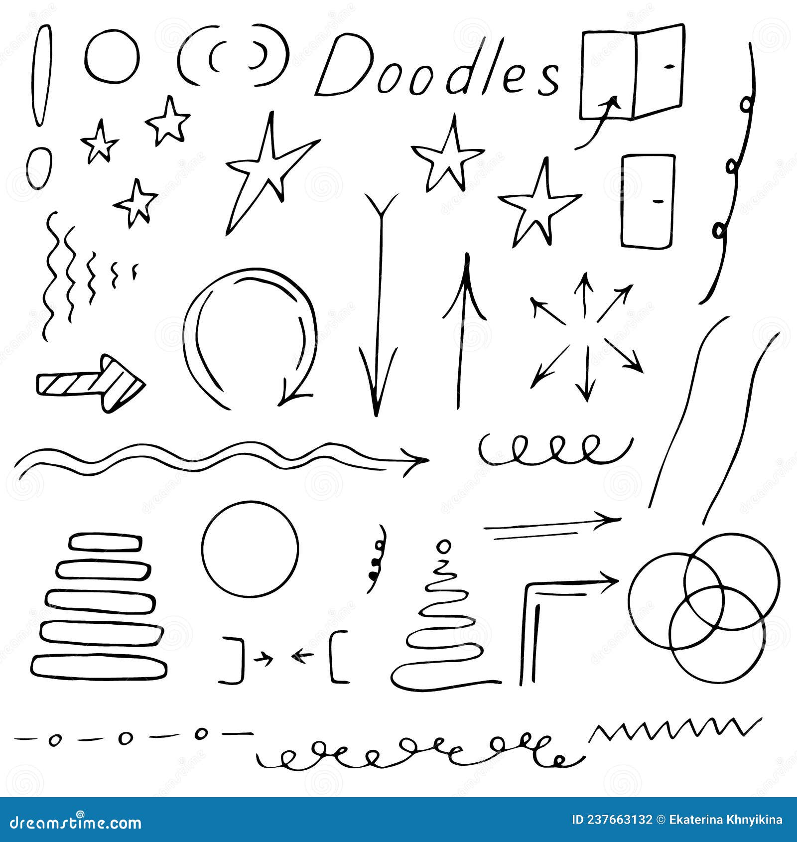 Abstract Doodles Signs for Concept Design Vector Illustration, Hand ...