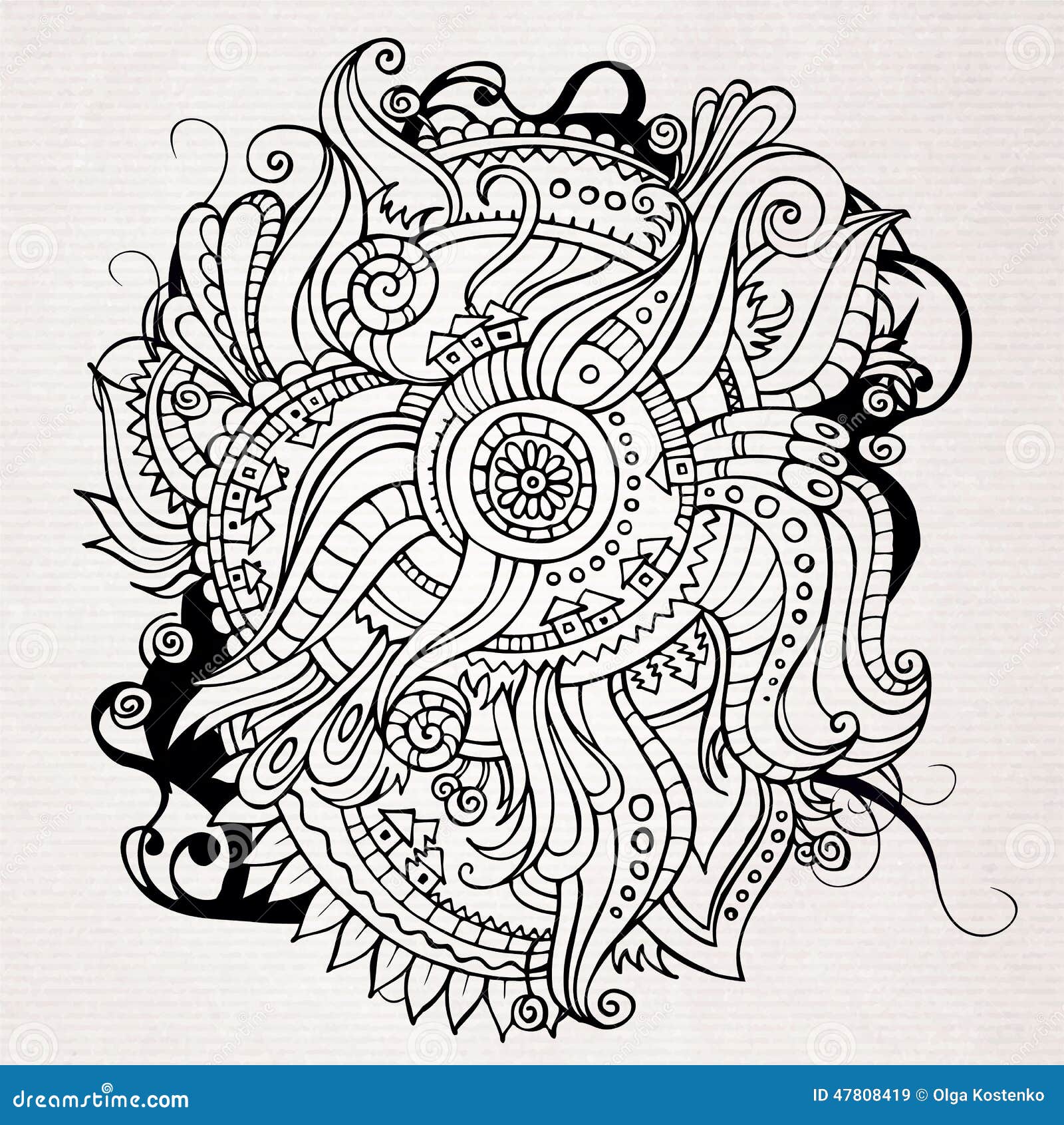 Abstract Doodles Vector Decorative Landscape Stock Vector ...