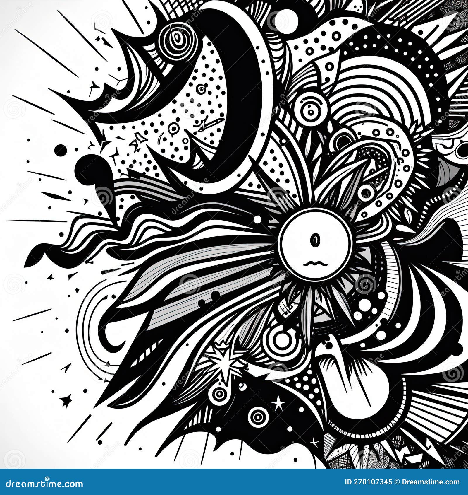 Abstract of Doodles, White Background, Art, Vector Illustration, Made ...