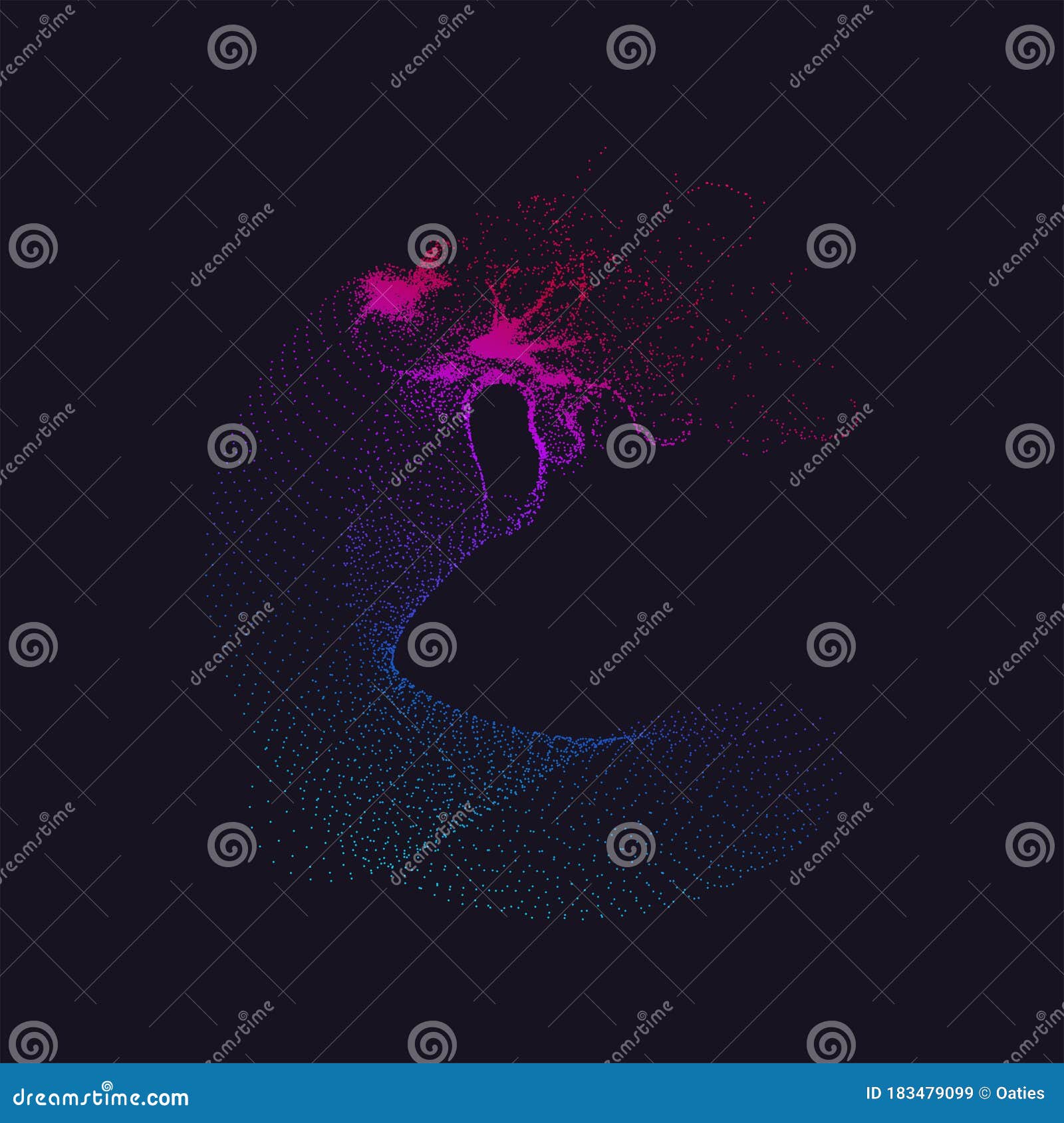Abstract Dot Array Particles Wave Stock Vector - Illustration of circle ...