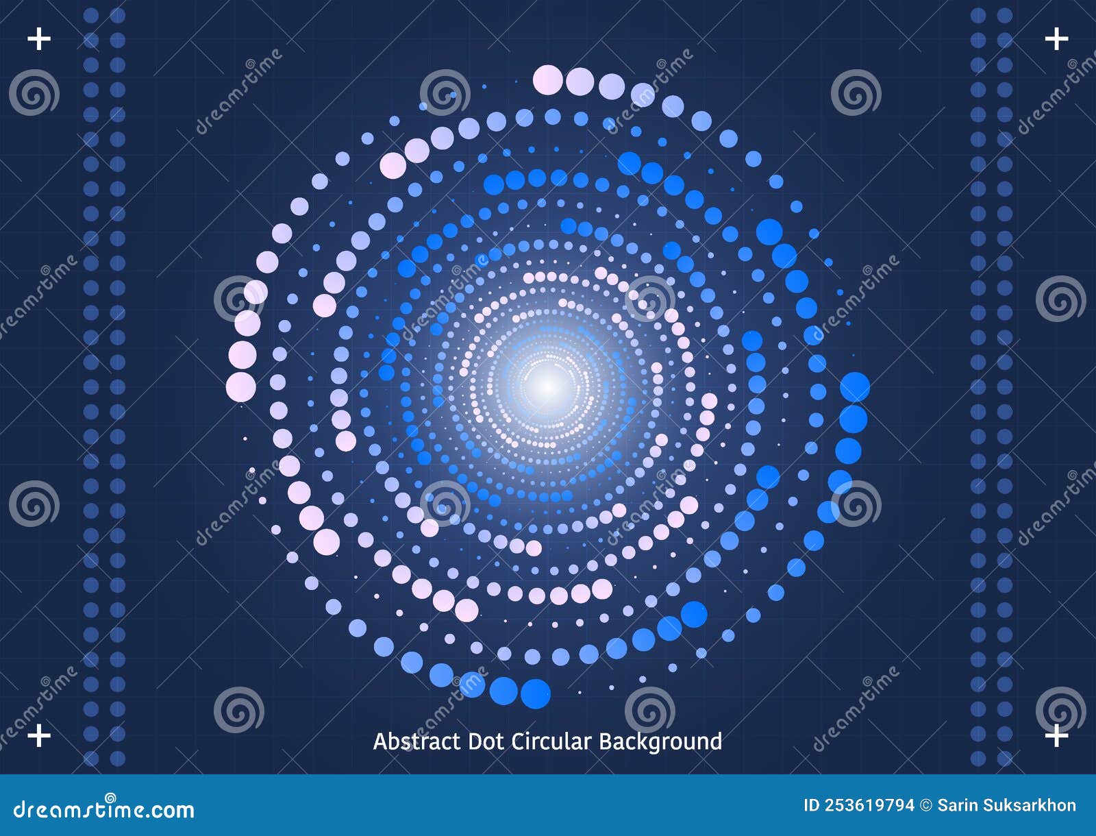 Abstract Dot Circular Background Design, Groups of Halftone Style Dots ...