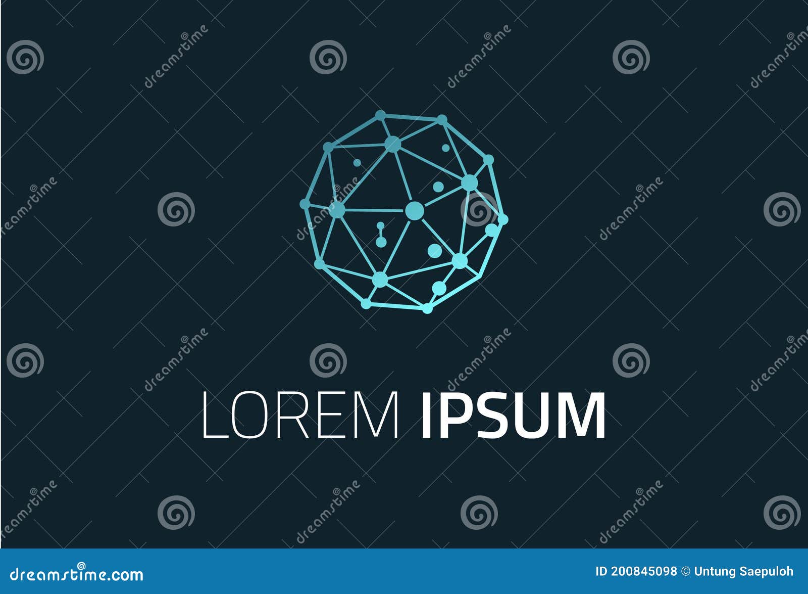 Abstract Dot Connect Line Art Tech with Dark Background Logo Design ...