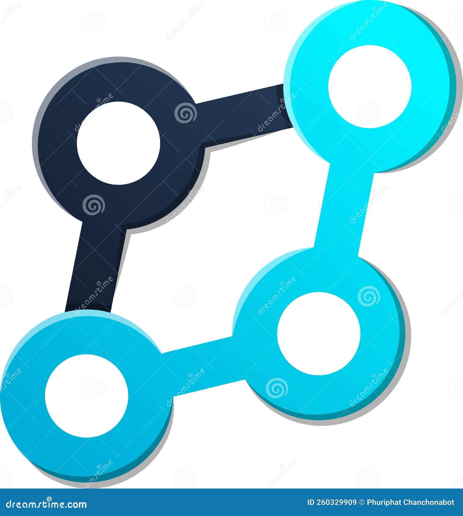 Abstract Dot and Connection Logo Illustration in Trendy and Minimal ...