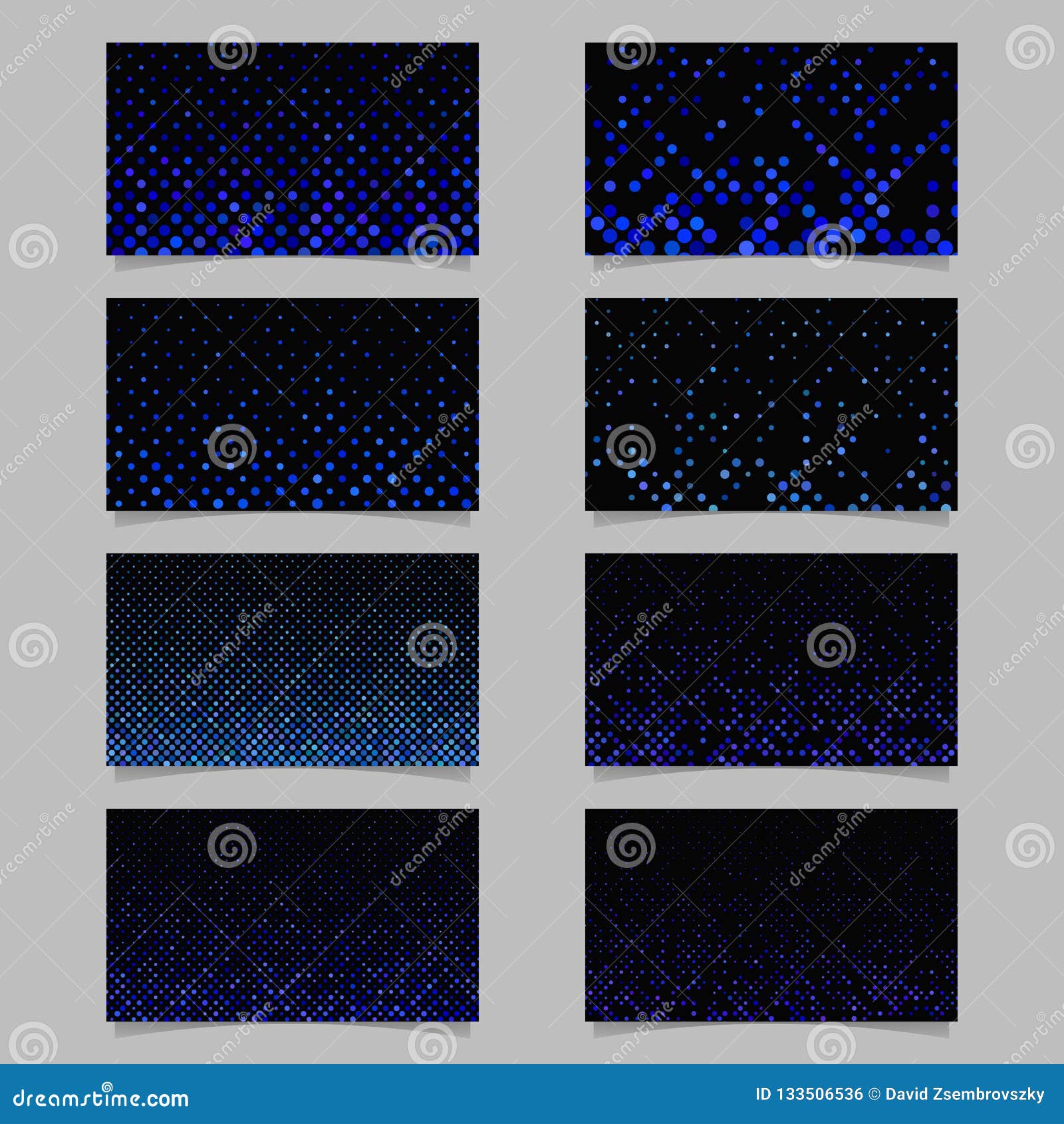 Abstract Dot Pattern Card Background Template Set Stock Vector ...