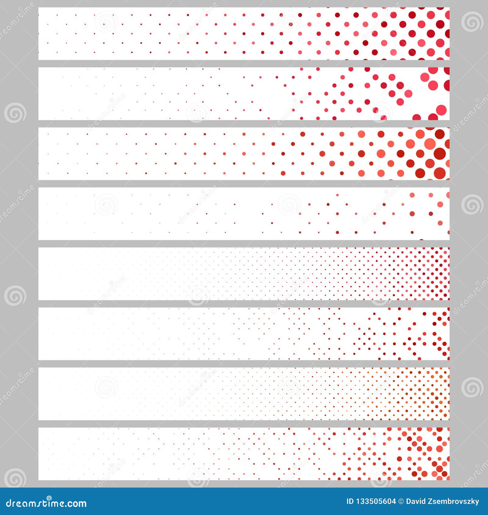 Abstract Dot Pattern Rectangular Web Banner Background Set Stock Vector ...