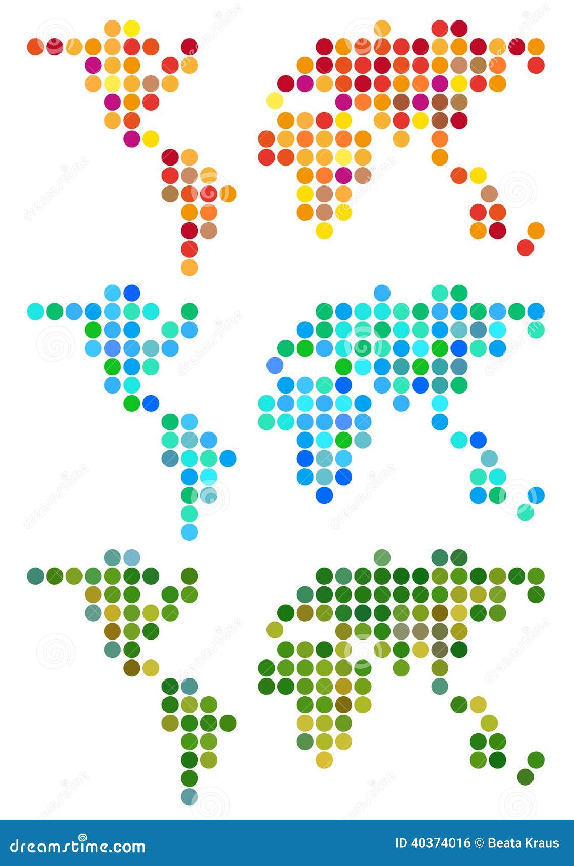 Abstract Dot World Map, Vector Set Stock Vector - Illustration of network, brown: 40374016