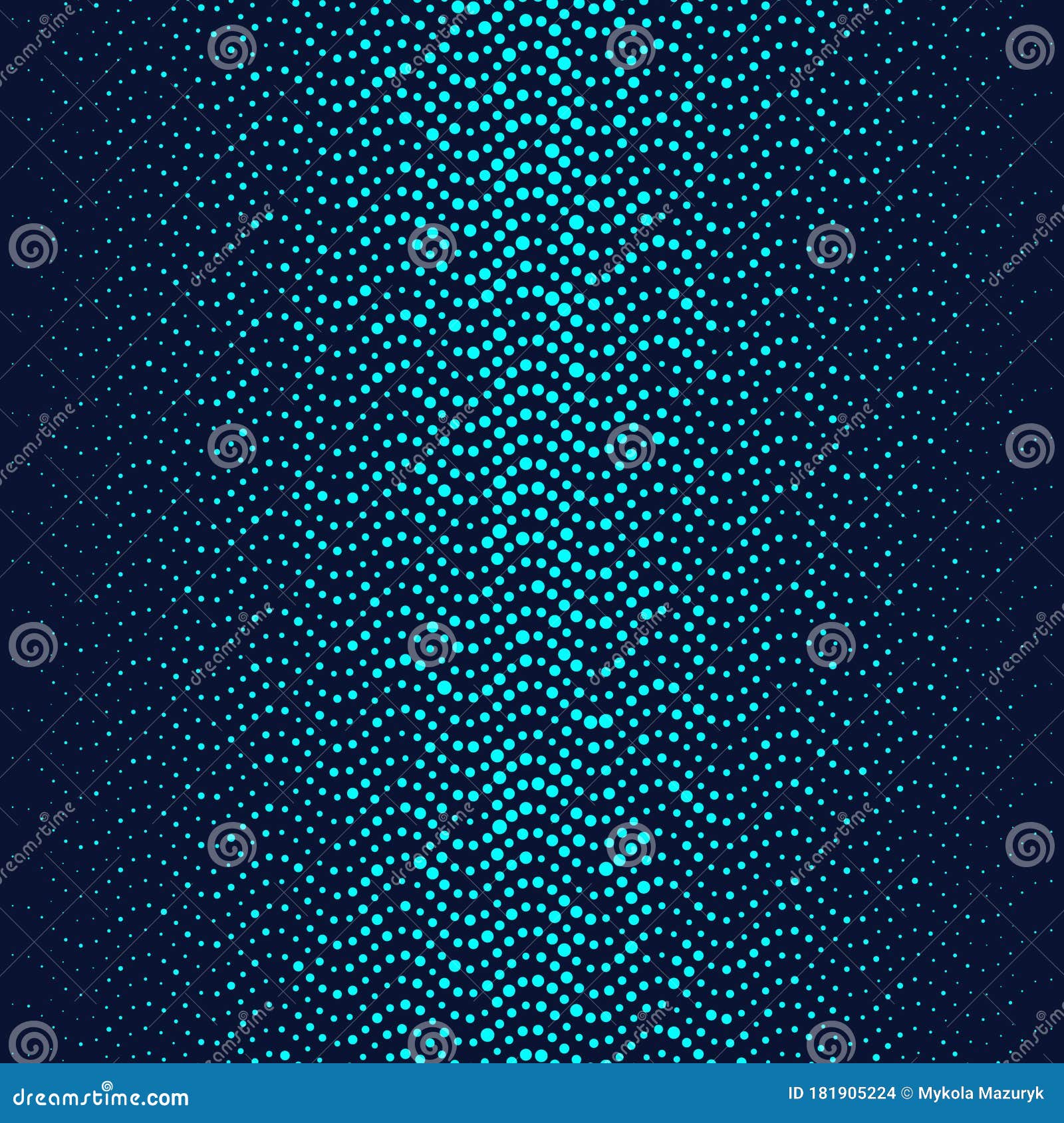 Abstract Dots Background. Halftone Blue Waves Effect Stock Vector ...