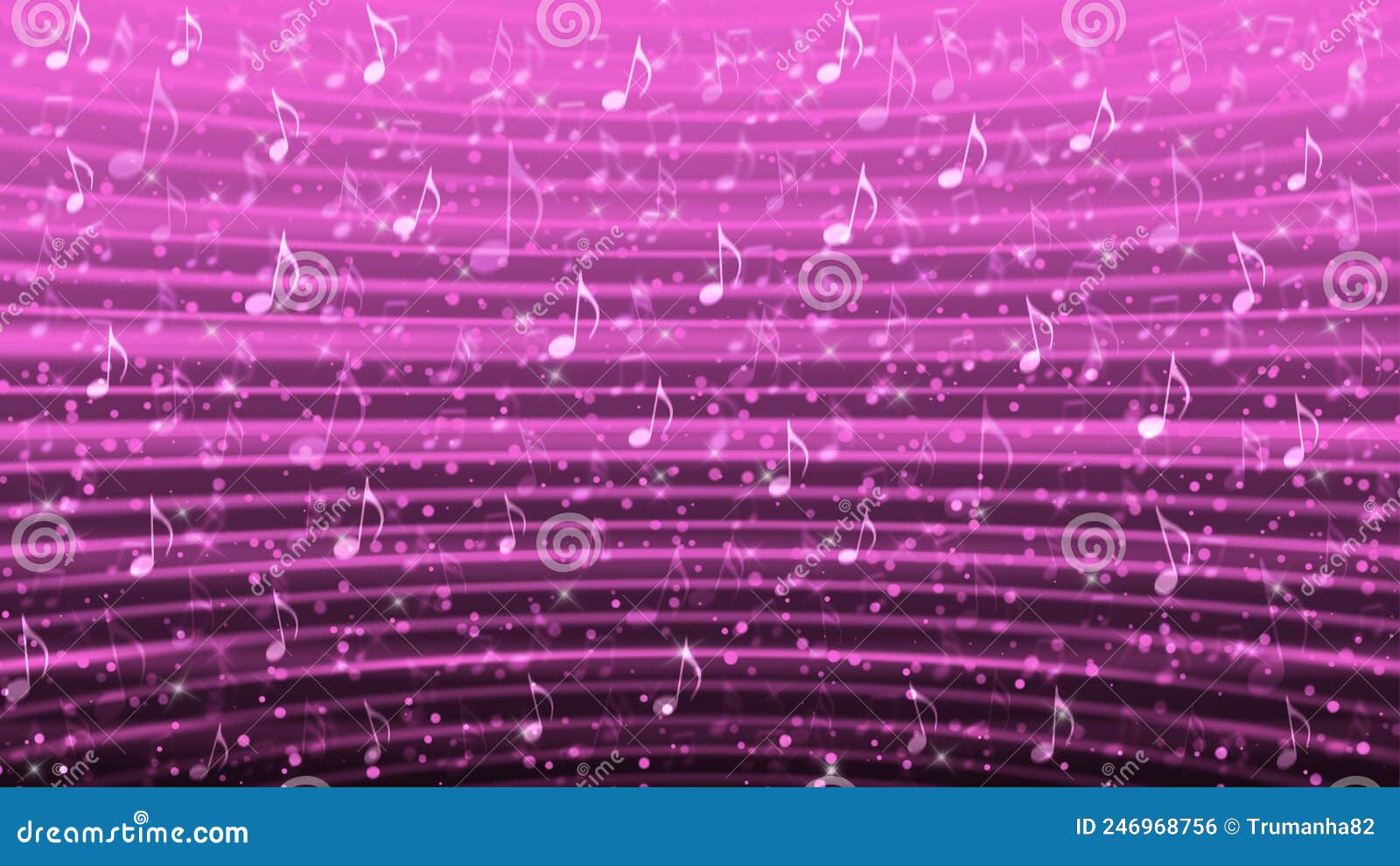 Music Notes in Purple and Pink Gradient Background with Shining ...