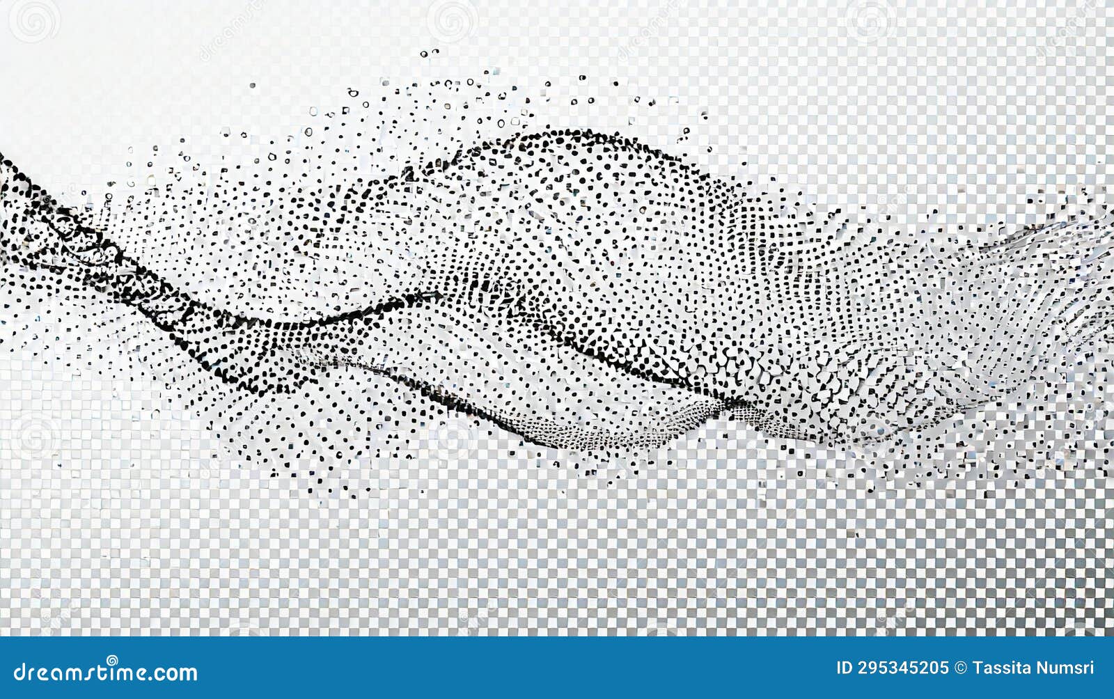 Abstract Dots Particles Flowing Wavy Isolated on Transparent Background ...