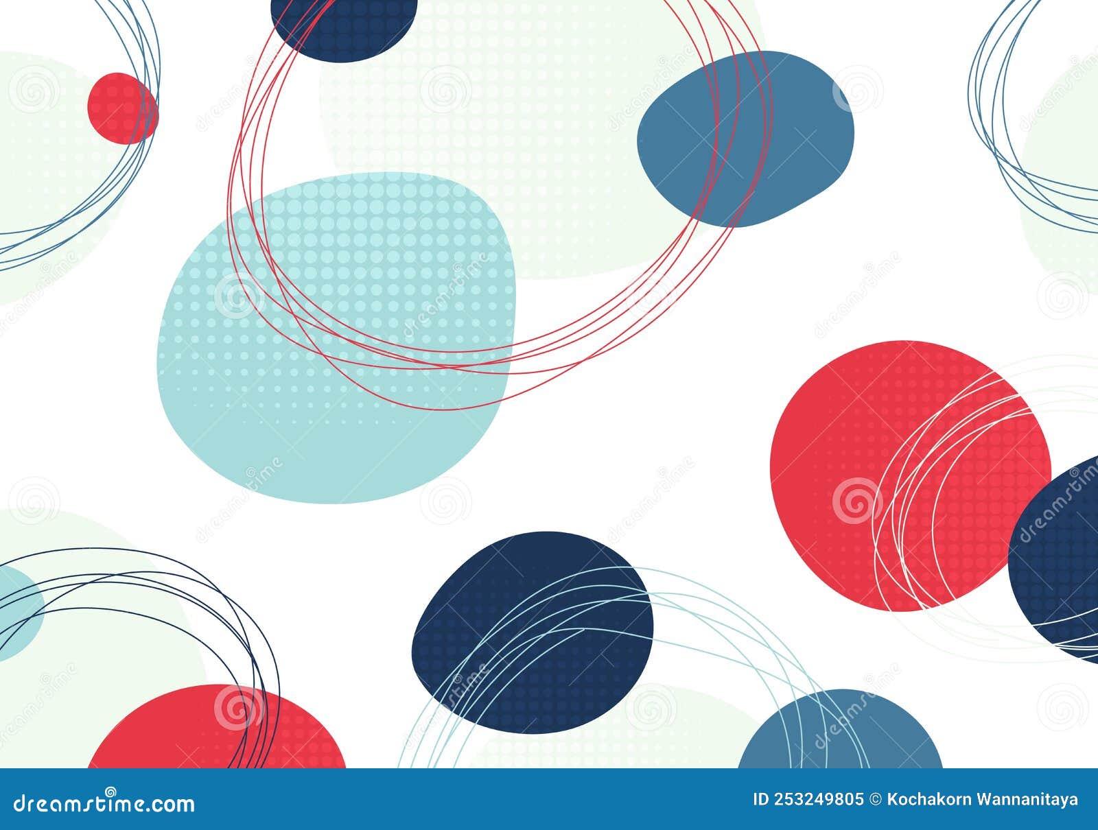 Abstract Dots Pattern of Hand Doodle Circle Seamless Design ...