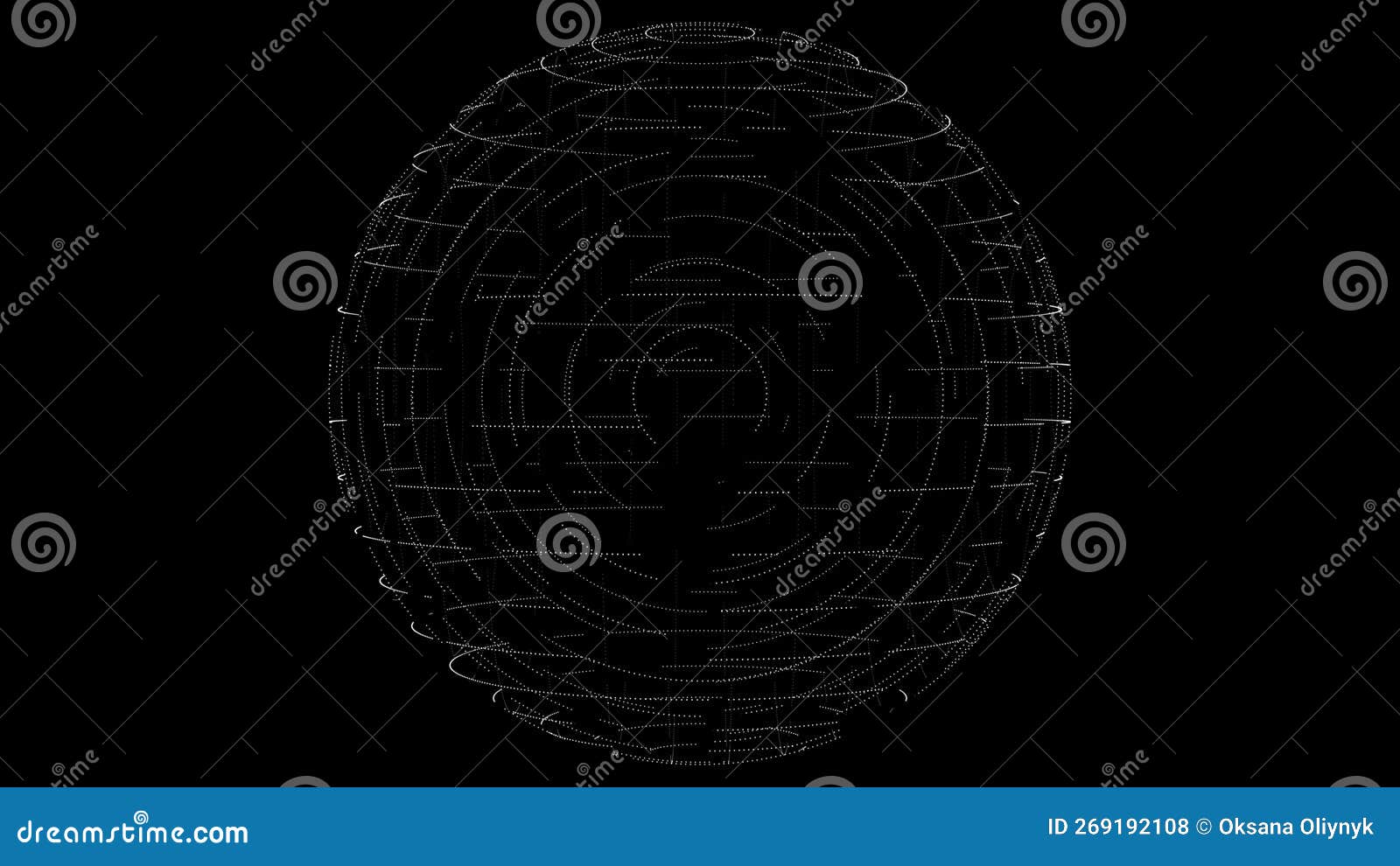 Abstract Dotted Ball with Points and Lines. Dotted World, Dotted Map ...