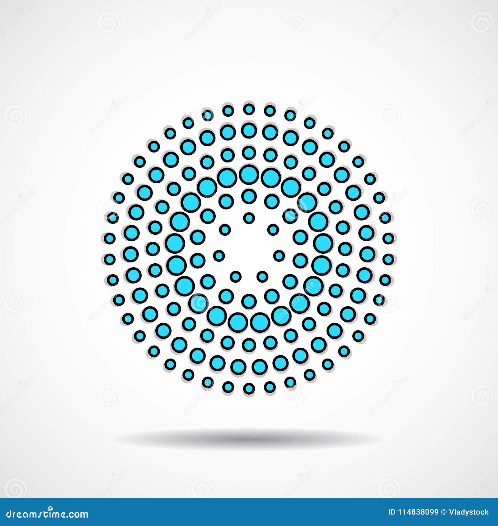 Abstract Dotted Circles. Colorful Dots in Circular Form Stock Vector ...