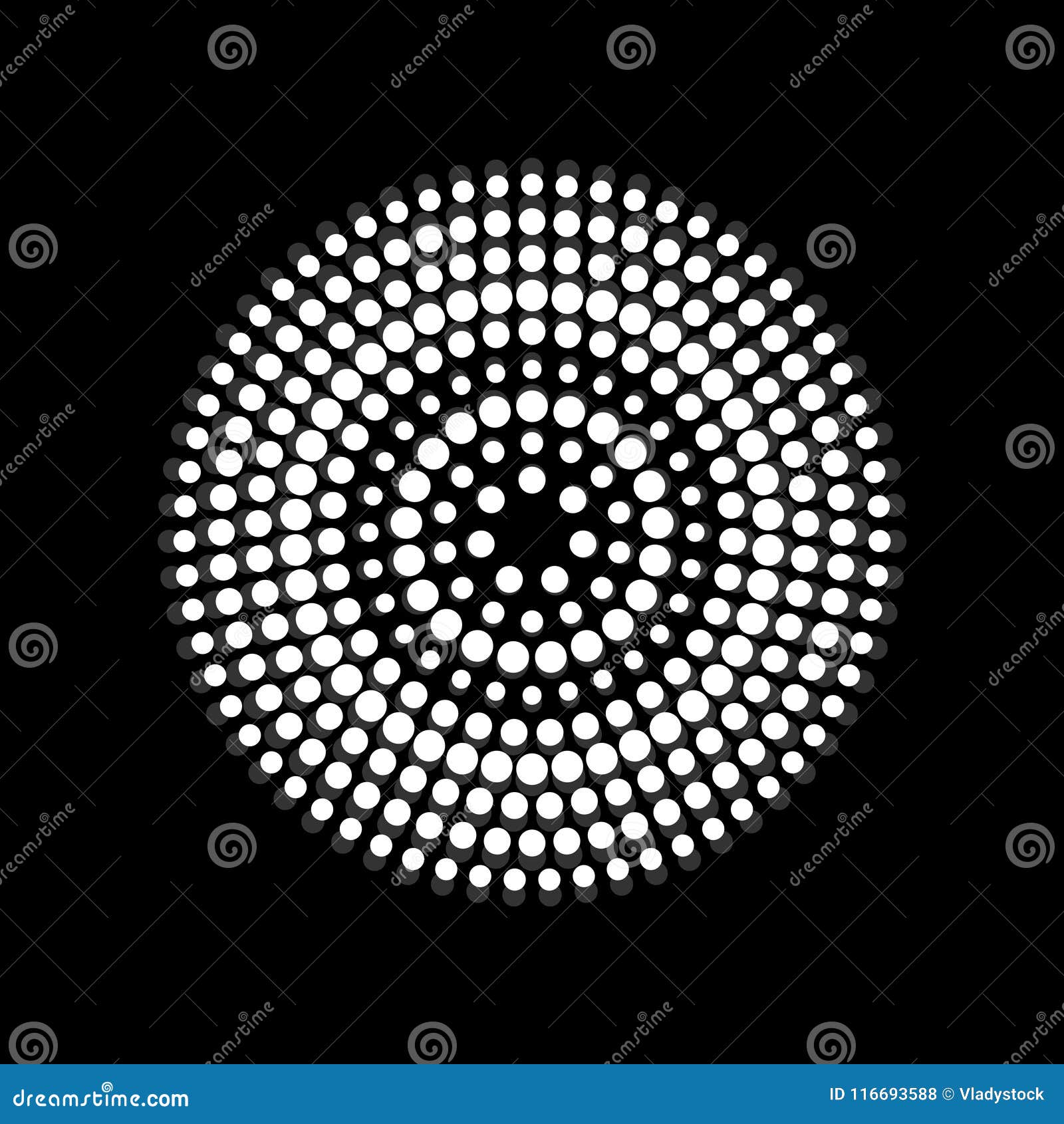 Abstract Dotted Circles. Dots in Circular Form Stock Vector ...