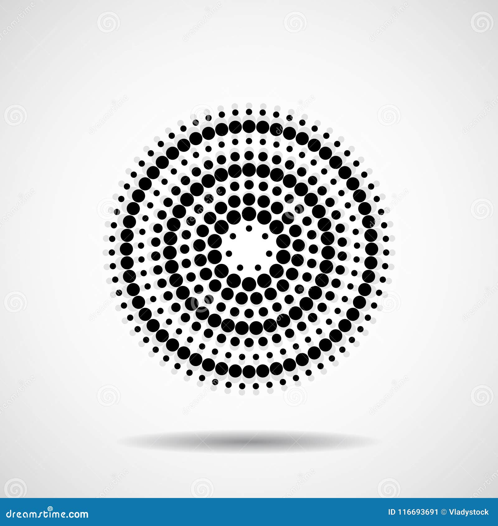 Abstract Dotted Circles. Dots in Circular Form Stock Vector ...