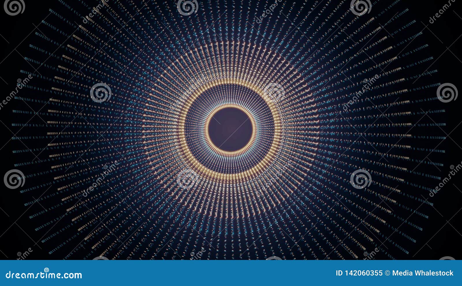 Abstract Dotted Circles Rotating in the Opposite Direction on Black ...