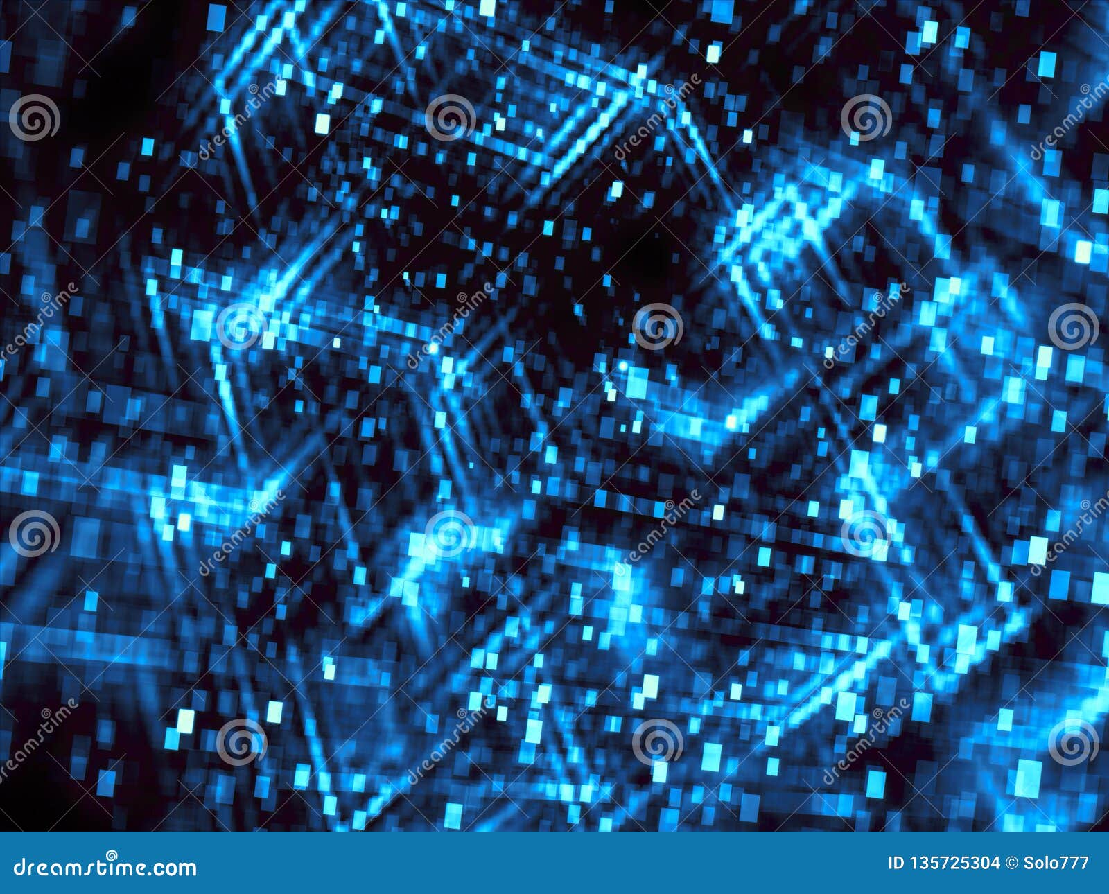 Abstract Technology Blur with Cubes - Digitally Generated Image Stock ...