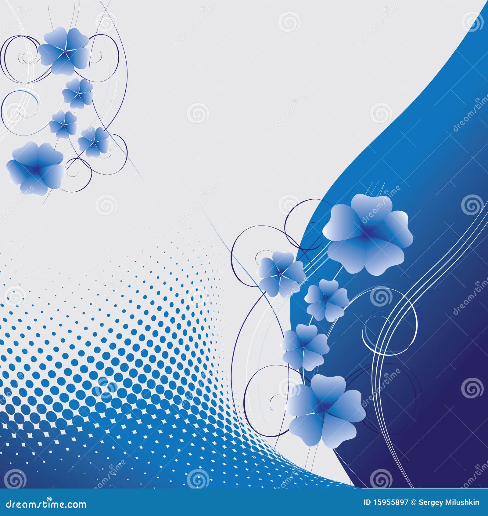 Abstract Dotted Flower Design Stock Vector - Illustration of round ...