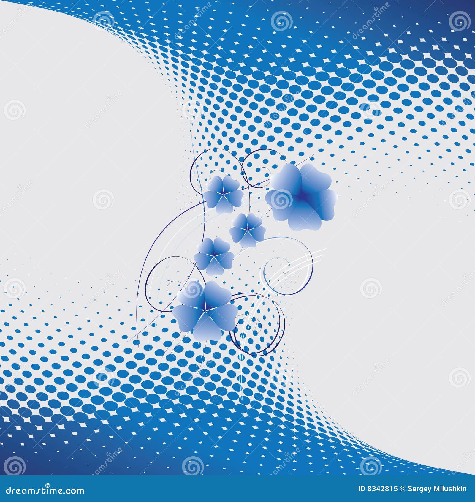 Abstract Dotted Flower Design Stock Vector - Illustration of horizontal ...