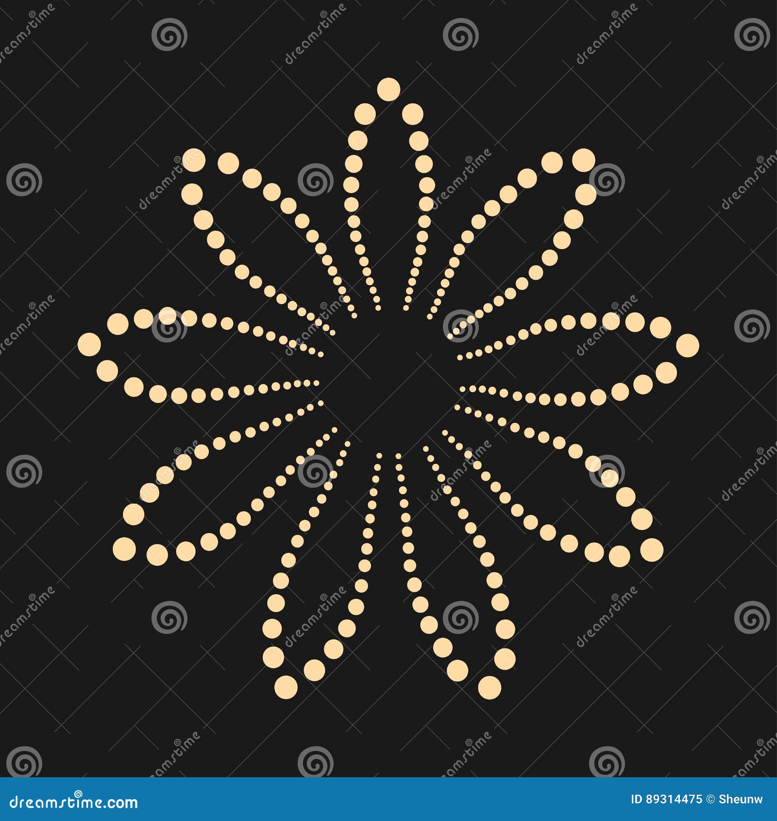 Abstract Dotted Flower Shape. Design Element. Stock Vector ...