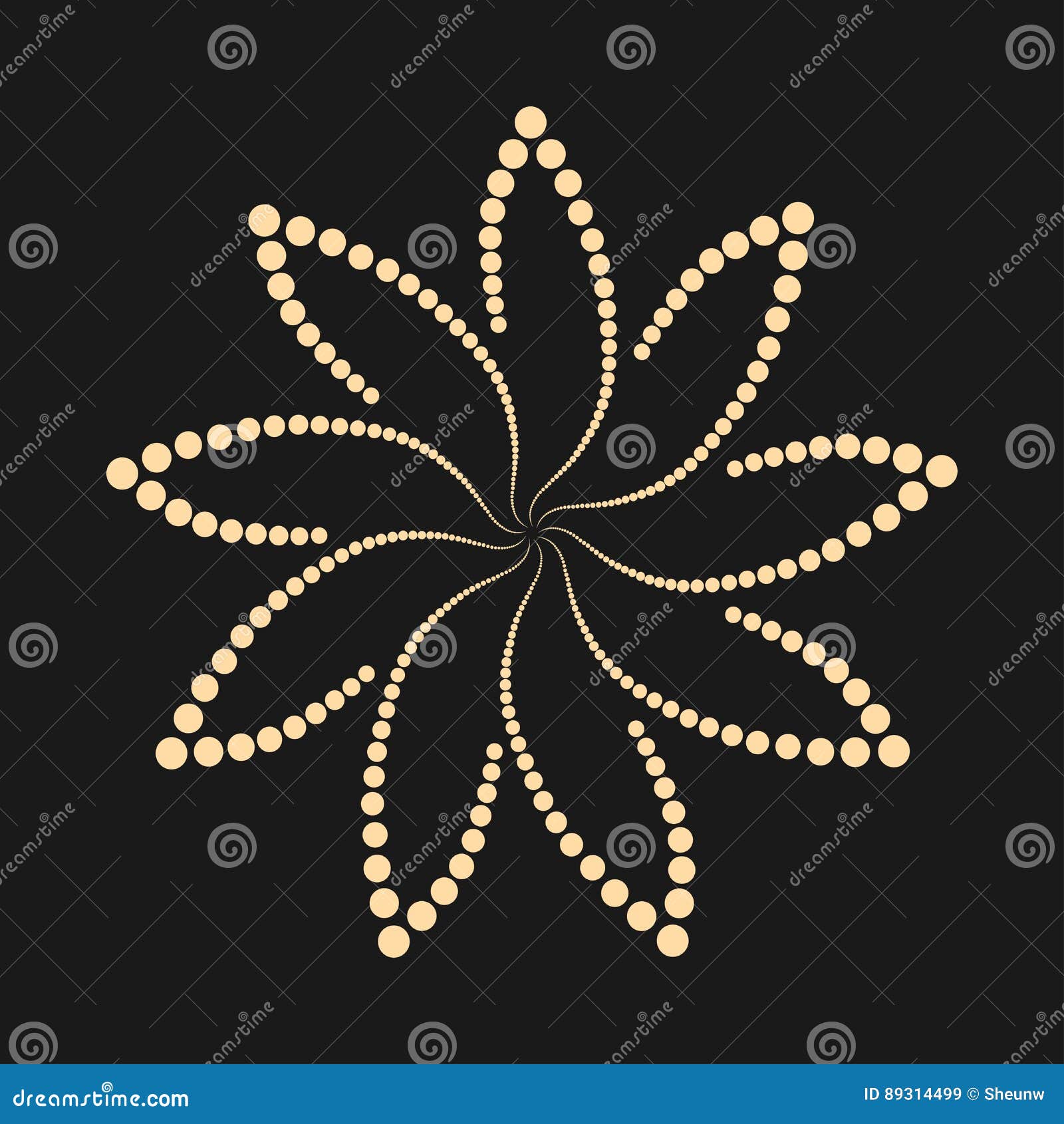 Abstract Dotted Flower Shape. Design Element. Stock Vector ...