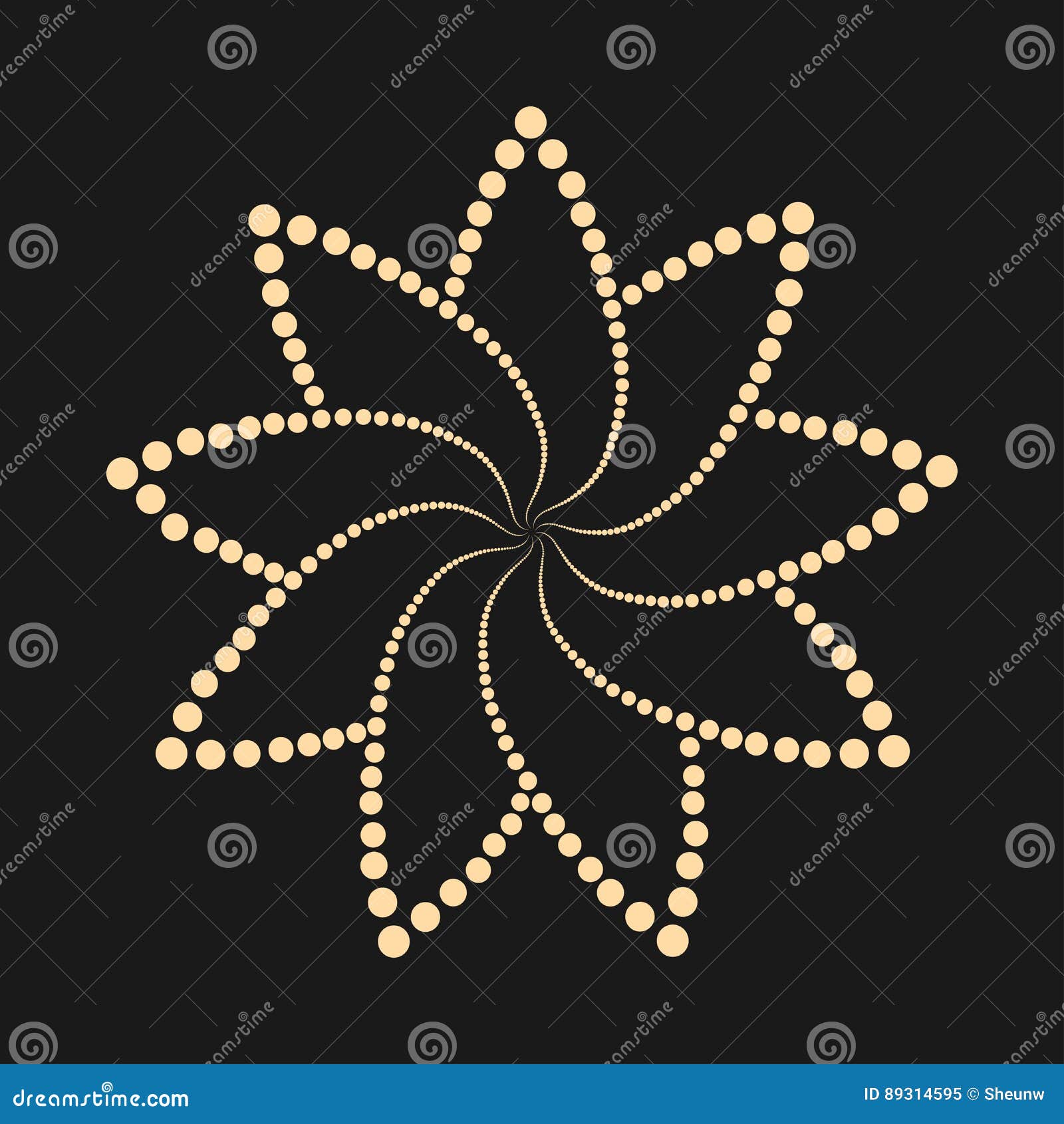 Abstract Dotted Flower Shape. Design Element. Stock Vector ...